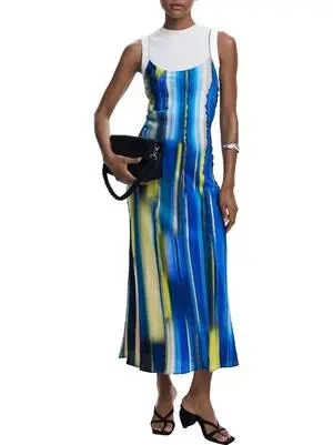Desigual Sleeveless Maxi Dress - Blue