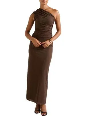 EVER NEW Audrina One-shoulder Maxi Dress - Chocolate