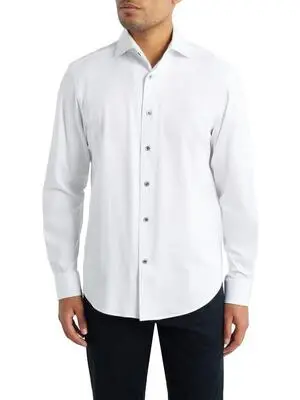 Bugatchi James Ooohcotton® Solid Button-up Shirt White