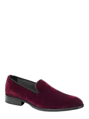 Johnston & Murphy Gavney Velvet Slip-on Loafer - Burgundy Velvet
