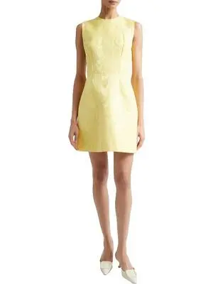 EMILIA WICKSTEAD Neelam Moiré Mikado A-line Minidress - Lemon