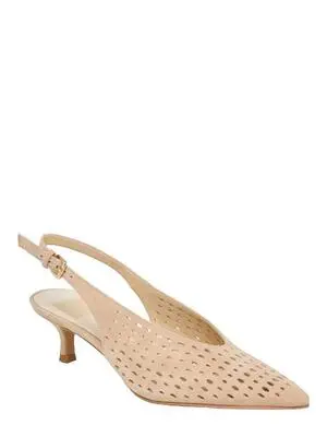 Dolce Vita Alenna Slingback Kitten Heel Pumps - Camel Suede
