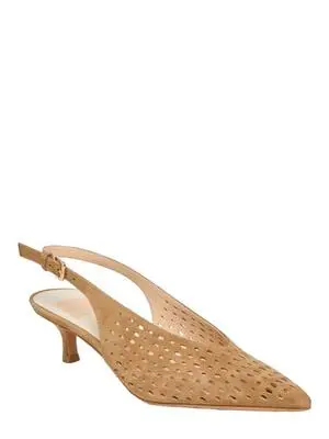 Dolce Vita Alenna Slingback Kitten Heel Pumps - Light Brown Suede