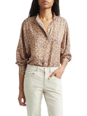 Isabel Marant Harlow Ditsy Floral Popover Top - Ochre