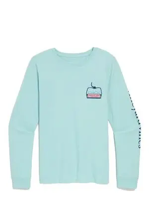 Vineyard Vines Ski Lift Cotton Graphic T-shirt - Aqua Haze