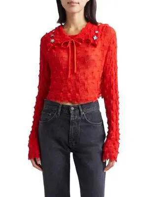 YANYAN Lunar New Year Wool Sweater With Removable Collar - Red