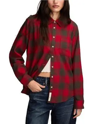 Lucky Brand Clyde Plaid Cotton Flannel Button-up Shirt - Red Buffalo Check