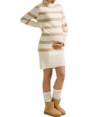 CACHE COEUR Normandie Maternity & Nursing Sweater Dress - Beige/ivory