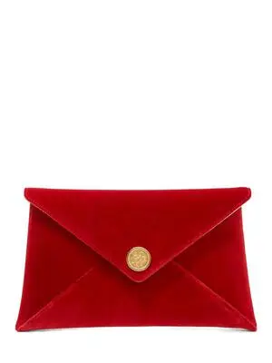 Altuzarra Velveteen Envelope Clutch With Medallion - Grenadine