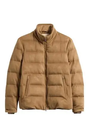 AURELIEN Water Resistant Quilted Wool Puffer Jacket - Caramel