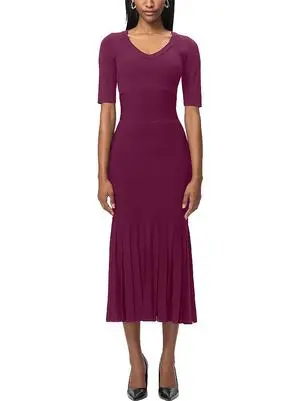 Herve Leger Demi Fit-and-flare Midi Dress - Thistle