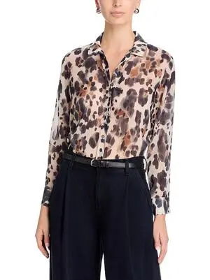 Bella Dahl Button-front Shirt - Golden Leopard