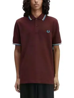 Fred Perry Striped Polo Shirt - Red