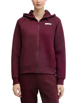 Emporio Armani Zip Hooded Top - Red