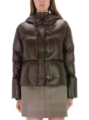 FAY Hooded Toggle Jacket - Brown