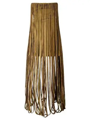 IOANA CIOLACU Fringed Strapless Maxi Dress
