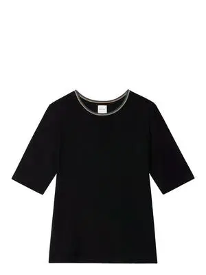 Paul Smith Stripe-trim T-shirt - Black