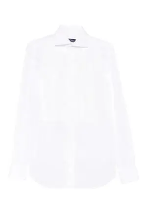 FINAMORE 1925 Tuxedo Pleated Shirt - White