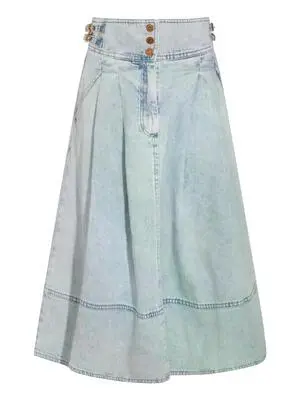 Zimmermann Buckle Pleated Skirt - Blue