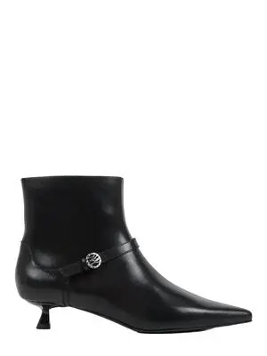 Karl Lagerfeld 40mm Pasha Leather Ankle Boots - Black