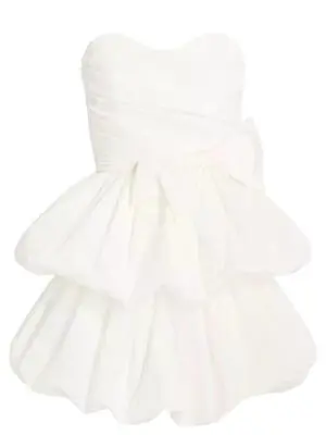Jenny Packham Bow Tiered Mini Dress - White