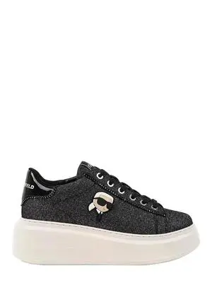 Karl Lagerfeld Logo-appliqué Platform Sneakers - Black
