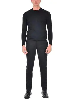 FRANZESE COLLECTION Ribbed Crew-neck Sweater - Black
