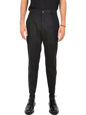 LOW BRAND Pleated Tailored Trousers - Black