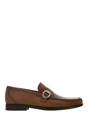 FERRAGAMO Gancini Saddle Loafers - Brown