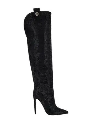 Philipp Plein 120mm Strass Hexagon Boots - Black