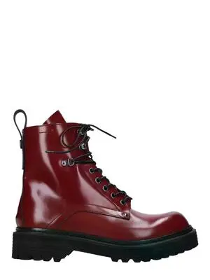 Premiata Lace-up Zip Boots - Red
