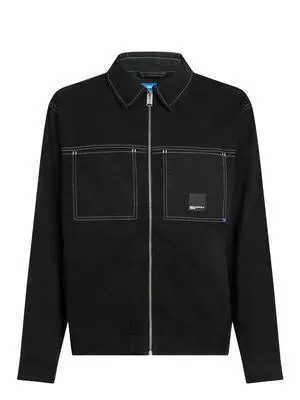 Karl Lagerfeld Contrast-stitch Shirt Jacket - Black