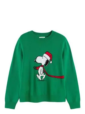 Chinti & Parker Snoopy Holiday Sweater - Green