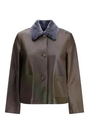 Marni Shearling-collar Jacket - Brown