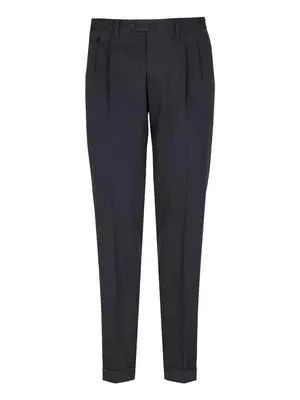 BRIGLIA 1949 Pleated Cuffed Trousers - Blue