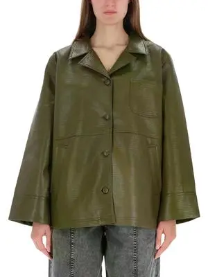 Baum Und Pferdgarten Buttoned Military Jacket With Pockets - Green