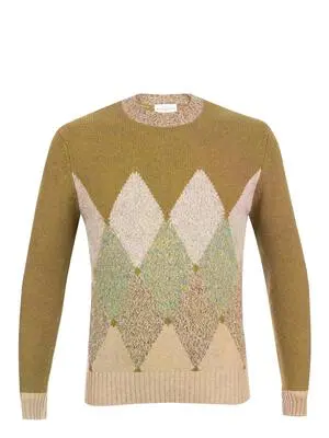 BALLANTYNE Argyle Crew-neck Sweater - Green
