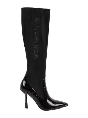 Karl Lagerfeld 100mm Pandara Studded Boots - Black