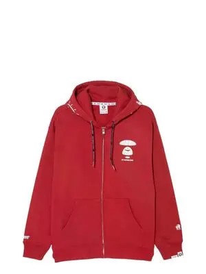 AAPE BY *A BATHING APE® Moonface Zip Up Hoodie - Red