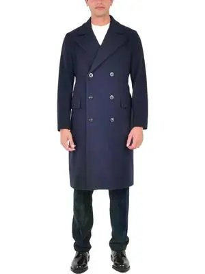Boglioli Belted Double-breasted Coat - Blue