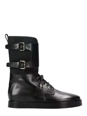 Premiata Leather Buckle Boots - Black