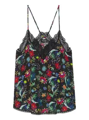 Zadig&Voltaire Christy Lace Floral Top - Black