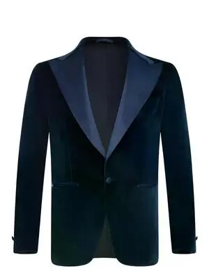 FRANZESE COLLECTION Peak-lapels Velvet Blazer - Blue