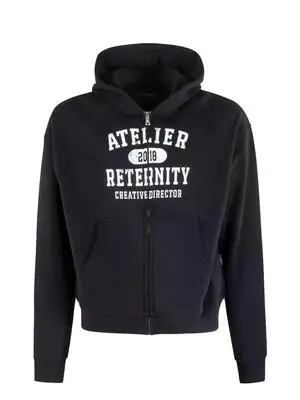 RETERNITY Logo-print Zip Hoodie - Black
