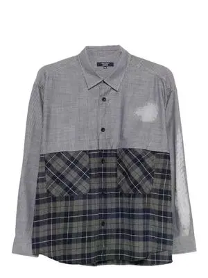 Comme Des Garçons Striped Plaid Shirt - Grey