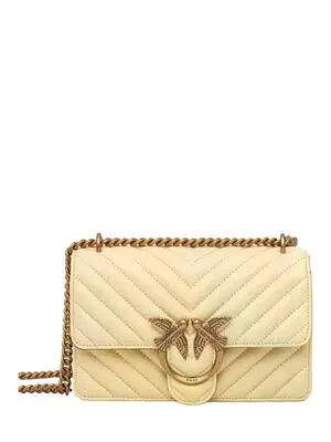 Pinko Mini Love One Chevron Crossbody Bag - Neutrals