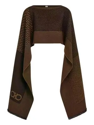 SALVATORE FERRAGAMO Jacquard Patchwork Cape