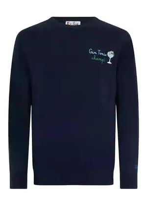MC2 SAINT BARTH Embroidered Crewneck Sweater - Blue