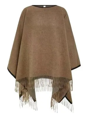 FERRAGAMO Fringe Hem Cape - Brown