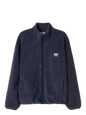 American Vintage Fleece-texture Zip-up Jacket - Blue